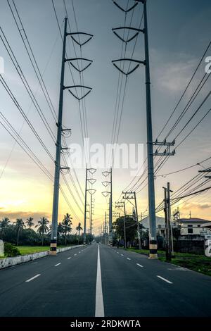 Traveling the scenic road of Calauan, Laguna in the Philippines Stock ...