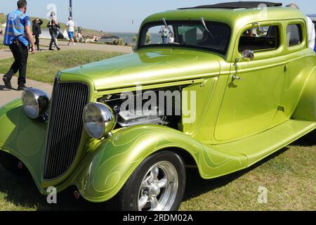 A restored vintage Ford Pilot displayed in a classic car show on Barry ...