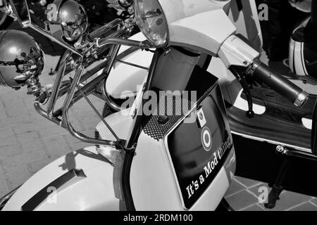 Close up of a vintage mods scooter - iconic image of the the 60s and ...