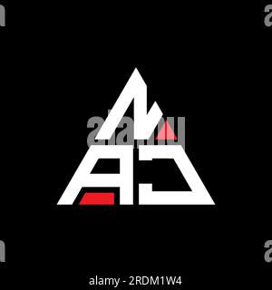 NAJ triangle letter logo design with triangle shape. NAJ triangle logo ...