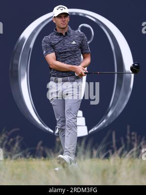 England's Matthew Jordan tees off the 6th on day one of The 153rd Open ...