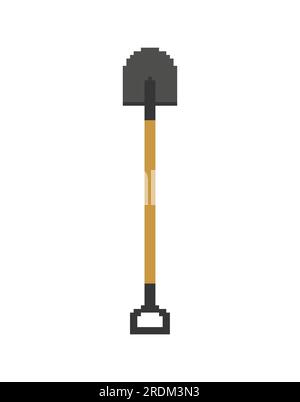 work shovel tool game pixel art vector illustration Stock Vector Image ...