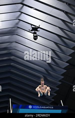 Cassiel Rousseau of Australia competes in the Men's 10m Platform event ...