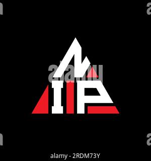 NIP triangle letter logo design with triangle shape. NIP triangle logo design monogram. NIP ...
