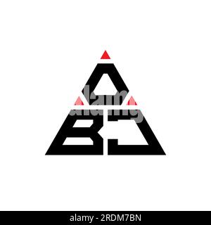 OBJ triangle letter logo design with triangle shape. OBJ triangle logo ...