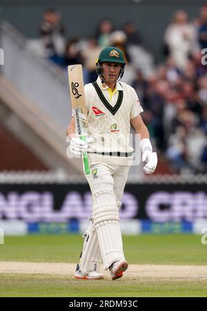Australia's Marnus Labuschagne celebrates reaching his half century on ...