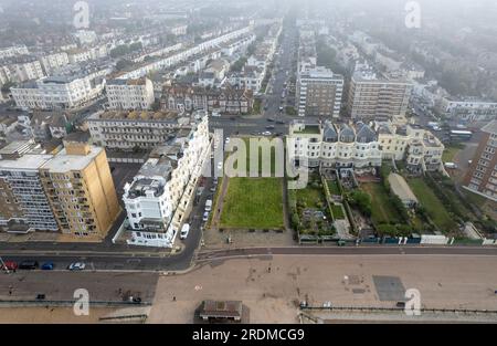 Drone aerial scenery of Brighton City village inSussex United Kingdom ...