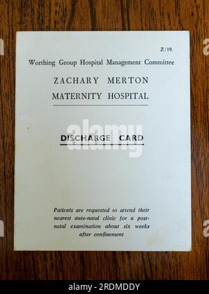 Zachary Merton Maternity Hospital baby discharge cards safety pins and ...