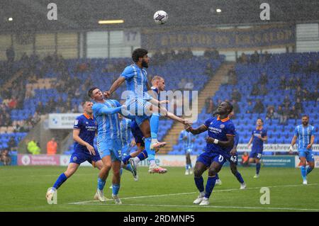 Coventry City's Ellis Simms (centre rear)scores his sides first goal ...