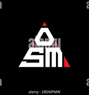 OSM triangle letter logo design with triangle shape. OSM triangle logo ...
