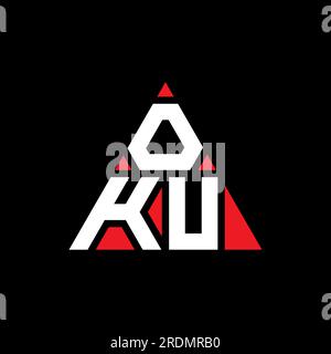 OKU triangle letter logo design with triangle shape. OKU triangle logo ...