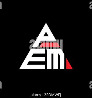 PEM triangle letter logo design with triangle shape. PEM triangle logo ...