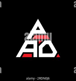PAO triangle letter logo design with triangle shape. PAO triangle logo ...