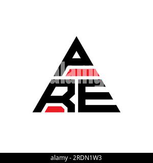PRE triangle letter logo design with triangle shape. PRE triangle logo ...