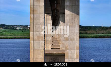 Viewing the Victory Bridge over the Raritan River from underneath Stock ...
