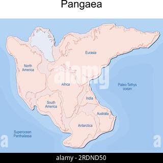 Plate tectonics on the planet Earth. Pangaea. Continental drift ...