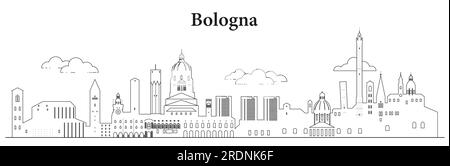 Italy, Bologna architecture line skyline illustration. Linear vector ...
