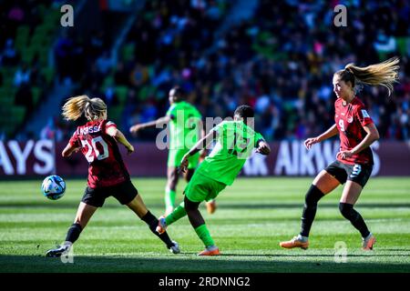 Deborah Ajibola Abiodun (No.13) of Nigeria sent off with a red card by ...