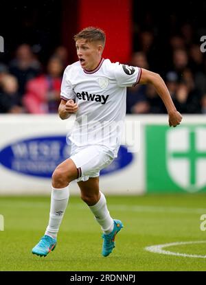 West Ham United's Callum Marshall before a pre-season friendly match at ...