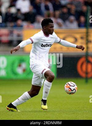 West Ham United's Levi Laing during the pre-season friendly match at ...