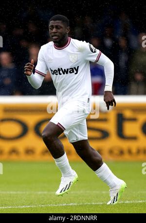 West Ham United's Gideon Kodua celebrates with the trophy after winning ...