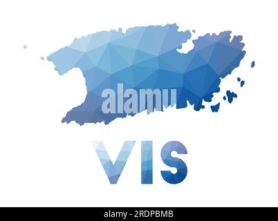Network map of Vis island digital connections map. Technology, internet ...