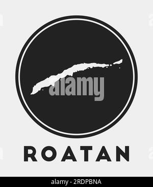 Roatan logo. Sign with the map of the island and colored stripes ...