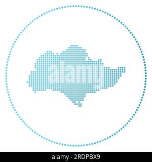 Sentosa dotted map. Digital style shape of Sentosa. Tech icon of the ...