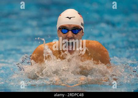 Josh Matheny of US competes at Men 100m breaststroke at the World ...