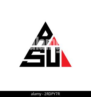 RSU triangle letter logo design with triangle shape. RSU triangle logo ...