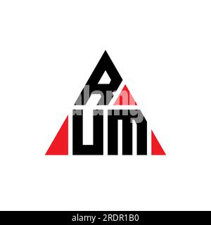 RUM triangle letter logo design with triangle shape. RUM triangle logo ...