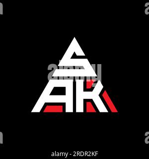 SAK triangle letter logo design with triangle shape. SAK triangle logo ...