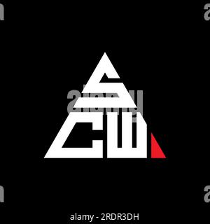 SCW triangle letter logo design with triangle shape. SCW triangle logo ...
