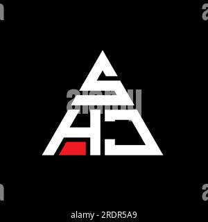 SHJ triangle letter logo design with triangle shape. SHJ triangle logo ...