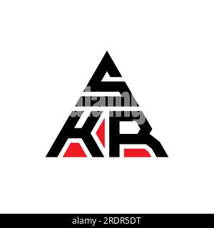 SKR triangle letter logo design with triangle shape. SKR triangle logo ...