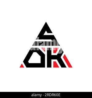 SOK triangle letter logo design with triangle shape. SOK triangle logo ...