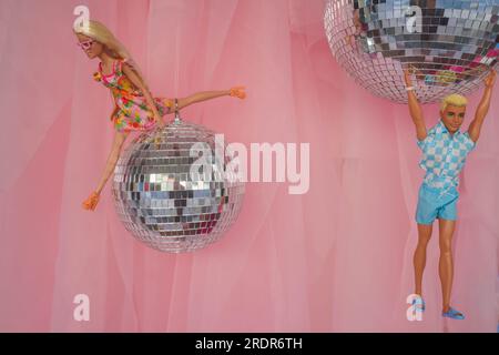 Barbie film merchandise on display at department store Stock Photo - Alamy