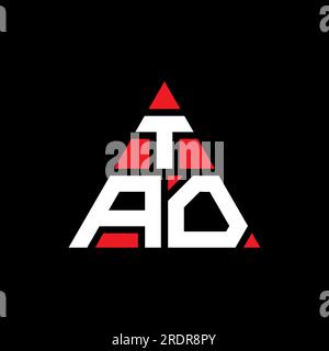 TAO triangle letter logo design with triangle shape. TAO triangle logo ...