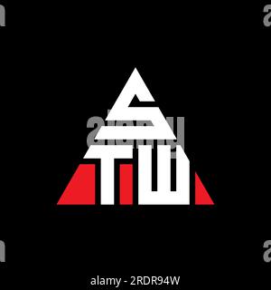 STW letter logo design with polygon shape. STW polygon and cube shape ...