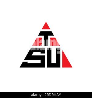 TSU triangle letter logo design with triangle shape. TSU triangle logo ...