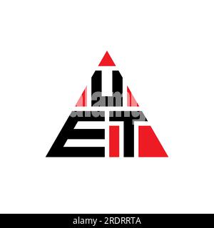 UET triangle letter logo design with triangle shape. UET triangle logo ...