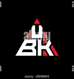 UBK triangle letter logo design with triangle shape. UBK triangle logo ...
