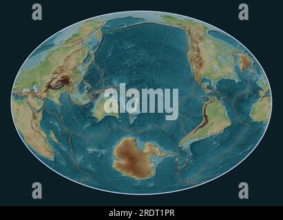 Kermadec tectonic plate on the Wiki style elevation map in the Lagrange ...