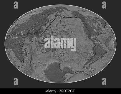 New Hebrides tectonic plate on the physical elevation map in the Fahey ...