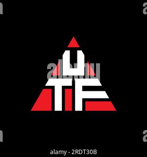 UTF triangle letter logo design with triangle shape. UTF triangle logo ...