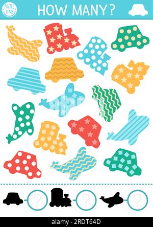 Transportation matching activity with cute transport and missing parts ...