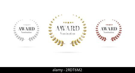 Gold silver bronze laurel. Awarded prize, best award for actor, jury ...