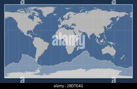 Shape of the Antarctica tectonic plate on the solid contour map in the ...