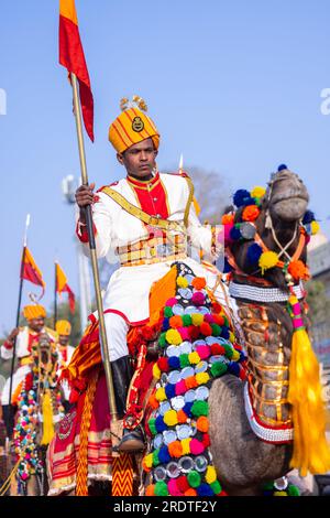 Camel festival, Soldier of Indian army participating in camel festival ...