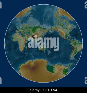 Caroline tectonic plate on the physical elevation map in the Lagrange ...